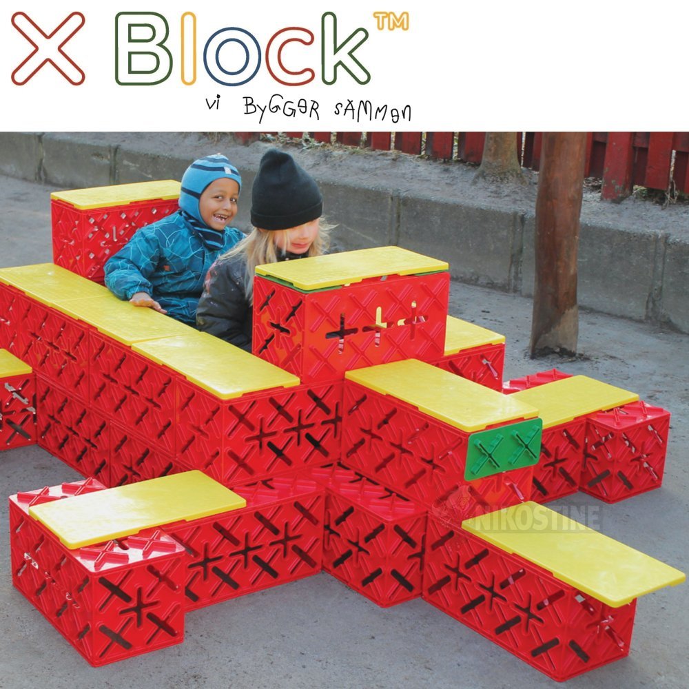 X-Block byggekasser 73 deler – Norplay AS - Lekeplassleverandør & utemiljø